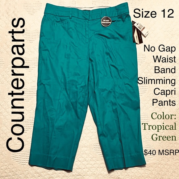 Counterparts | Pants & Jumpsuits | 55 Tropical Green Capri Shorts ...